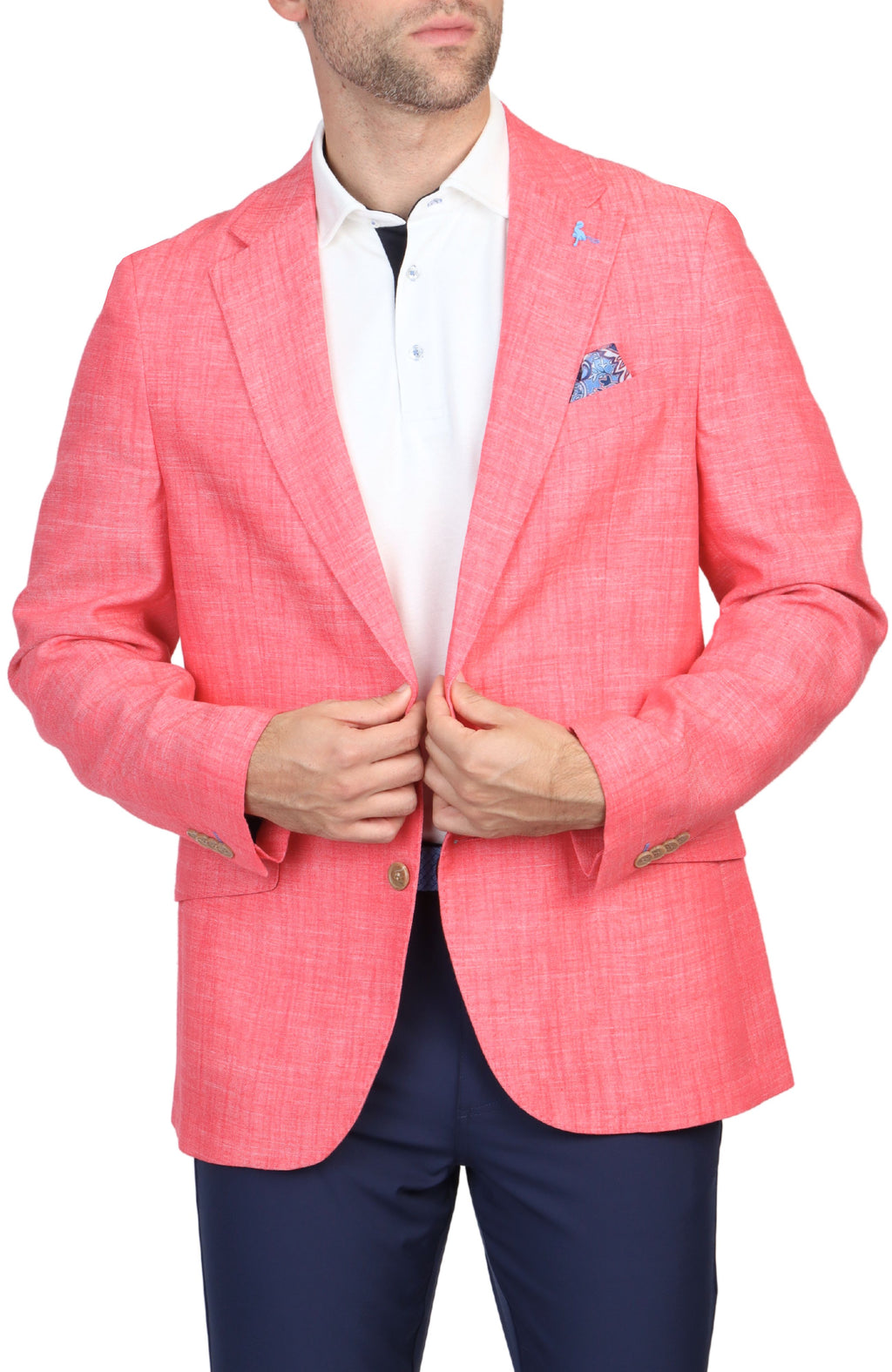 Red Textured Linen Sport Coat – TailorByrd